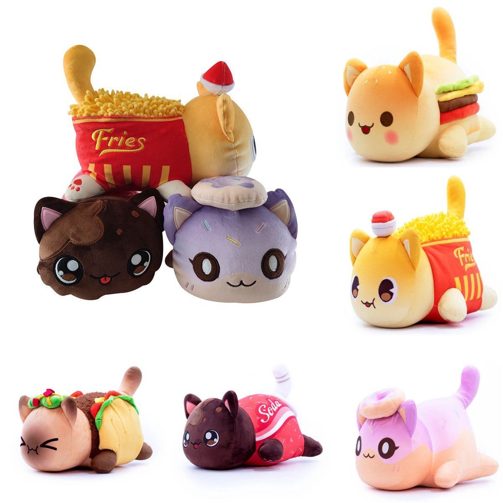 25cm Aphmau Meow Meows Plush Doll French Fries Burgers Bread Sandwich