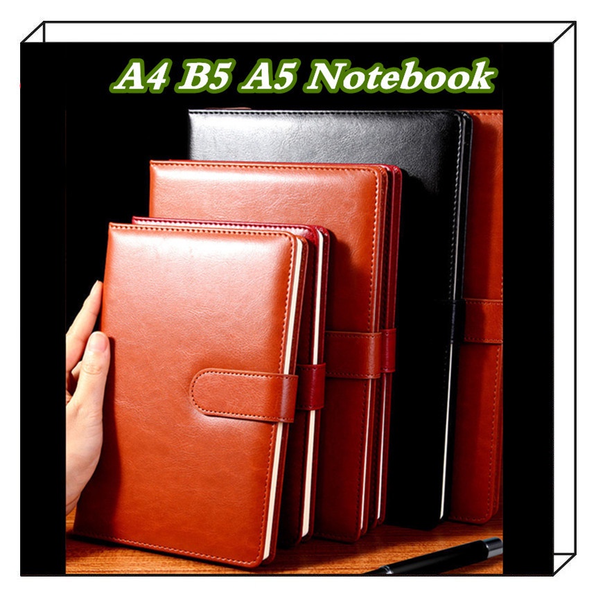 A5 B5 A4 Business Notebook Office planner Thickened PU Leather Work ...