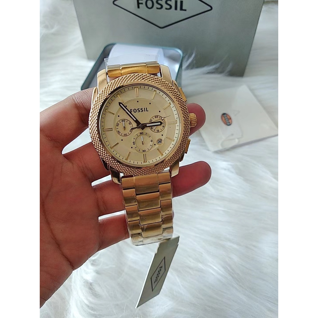 Men's Fossil Machine Chronograph Gold-Tone Steel Watch FS5193 #Pawnable ...