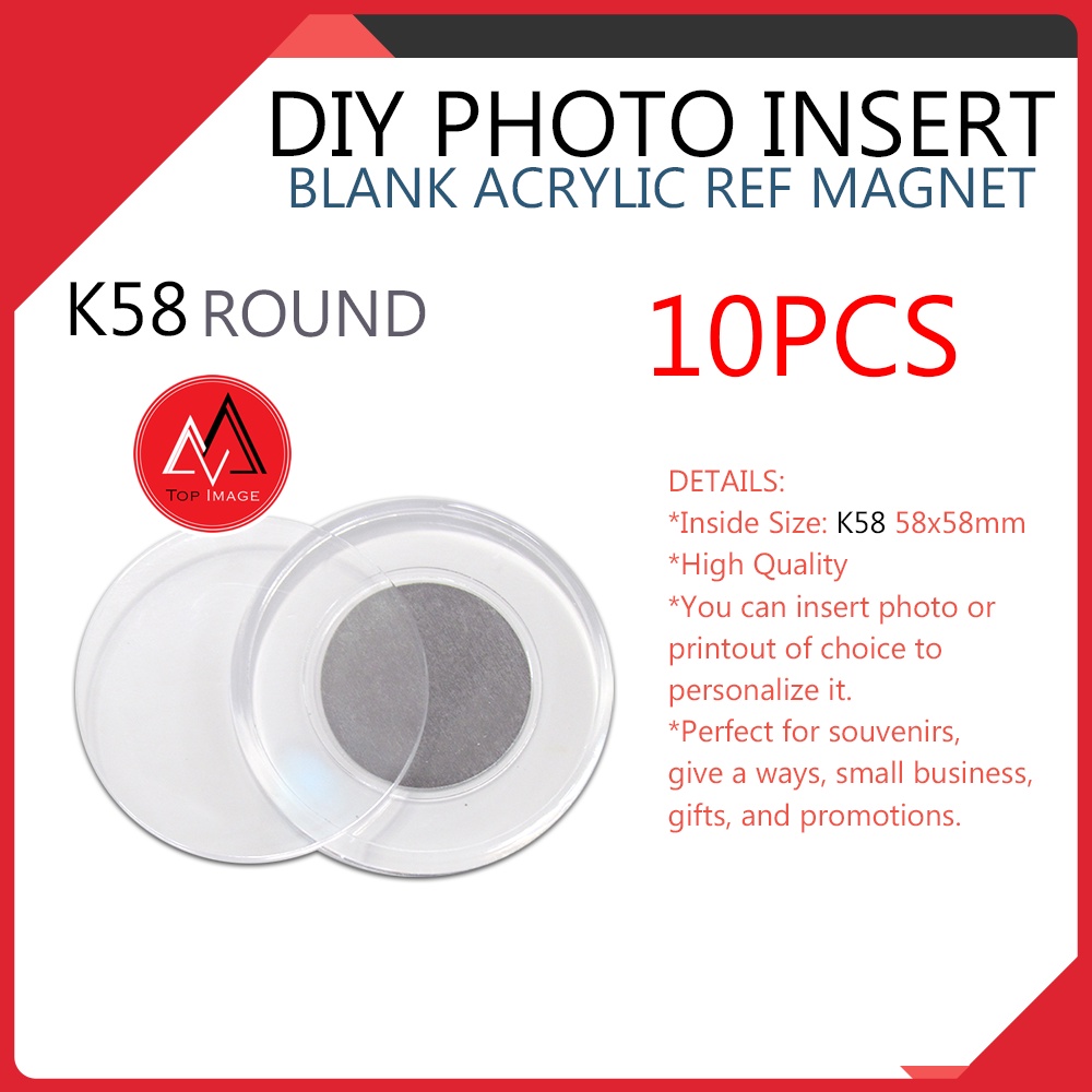 10pcs Blank Round Acrylic Fridge Magnet Photo Insert Souvenirs | Shopee ...