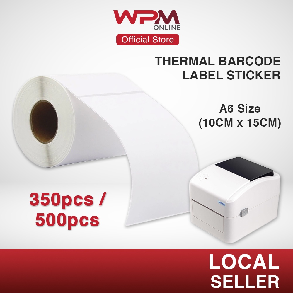 Premium A6 Thermal Label Sticker Roll Shopee Printer AWB Airway Bill ...