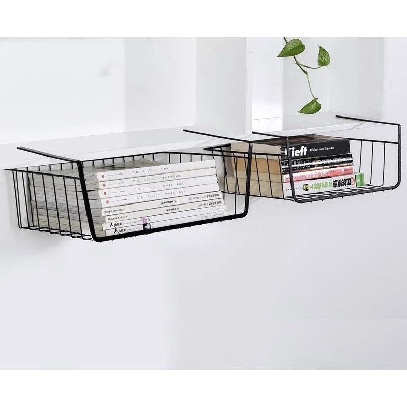 Under Shelf Table Storage Basket Rack Desk Wire Cabinet Hanging Rack ...