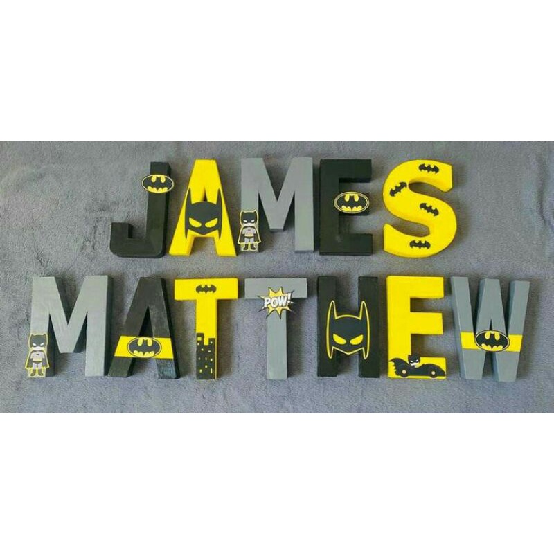 Batman theme letter standee painted 6 inches painted price is per ...