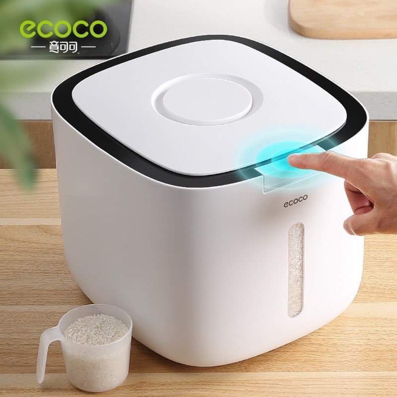 10kg Ecoco Aesthetic Rice Storage Container Rice Dispenser Rice Bucket ...