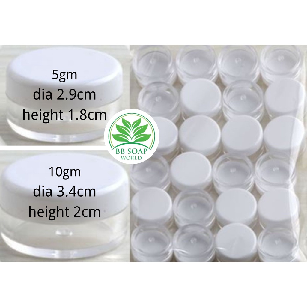 10gm PLASTIC JAR WITH WHITE CAP 10克塑料分装罐-白盖 (5077-10g) | Shopee Philippines
