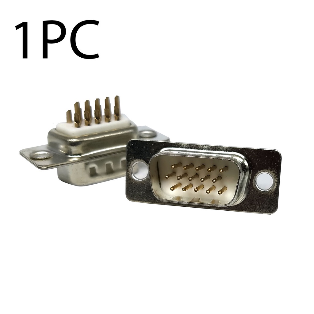 DB15 DB-15 3 Rows 15 Pin Male VGA Socket Connector | Shopee Philippines