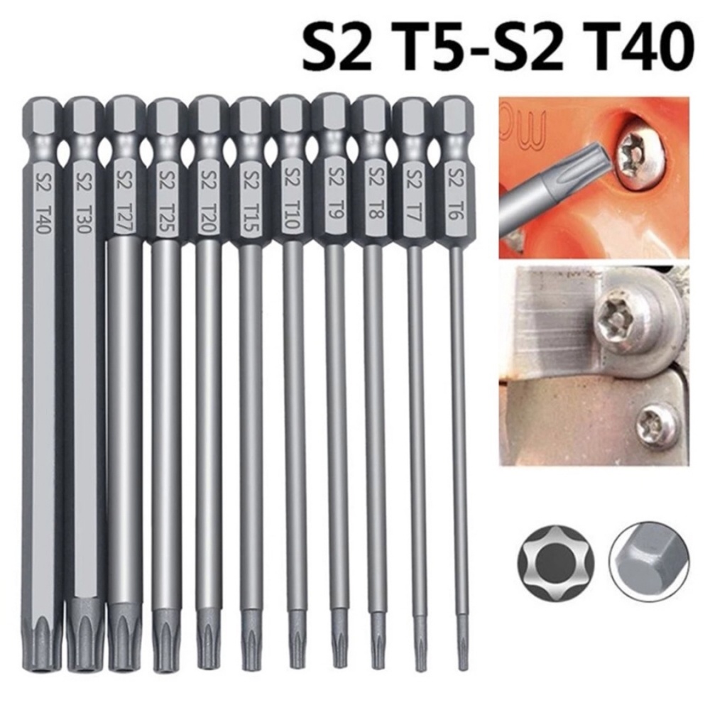 Screwdriver Head Set Extra Long Hollow Kit Magnetic Replace Screws 1/4 ...