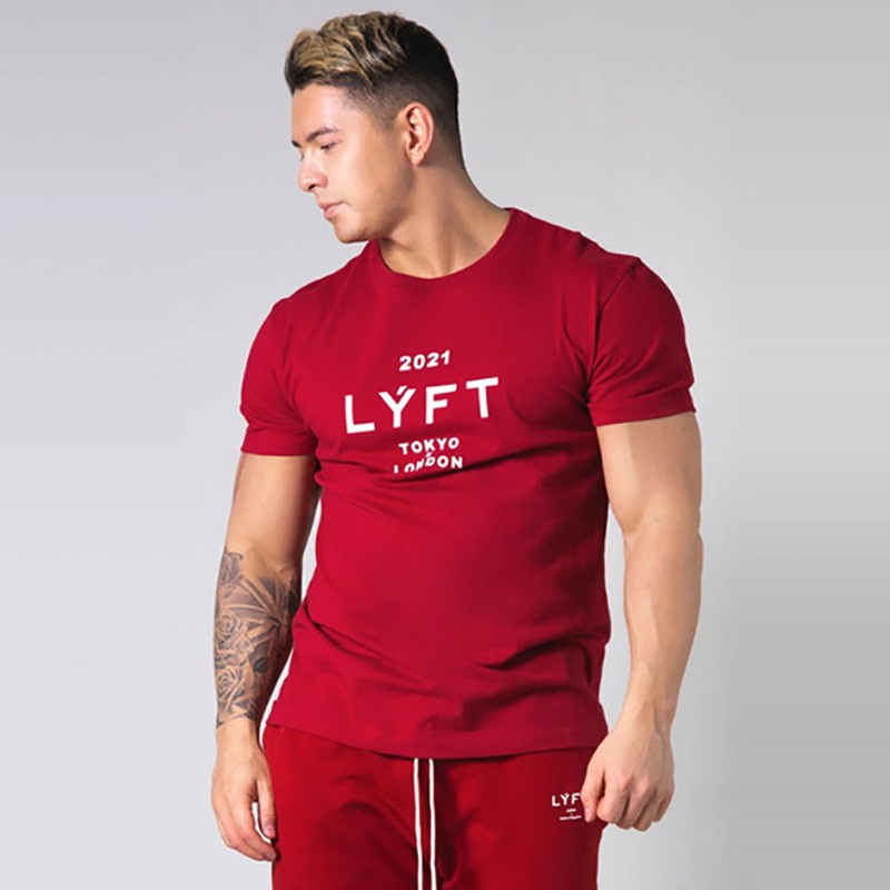 LYFT Men's Fitness Shirt Cotton Casual Comfortable Breathable Tees M ...