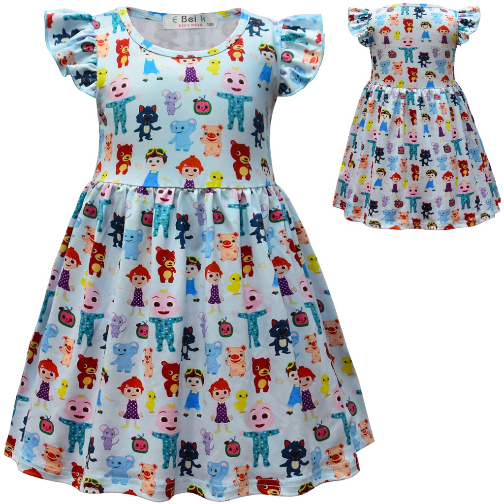 CocoMelon Girls Western Style Cartoons Dress Princess Dress | Shopee ...