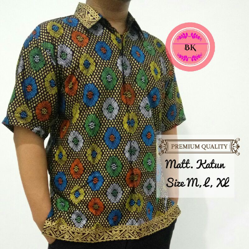 Black Round prodo Shirt || Batik Adult Male prodo Color solo ...