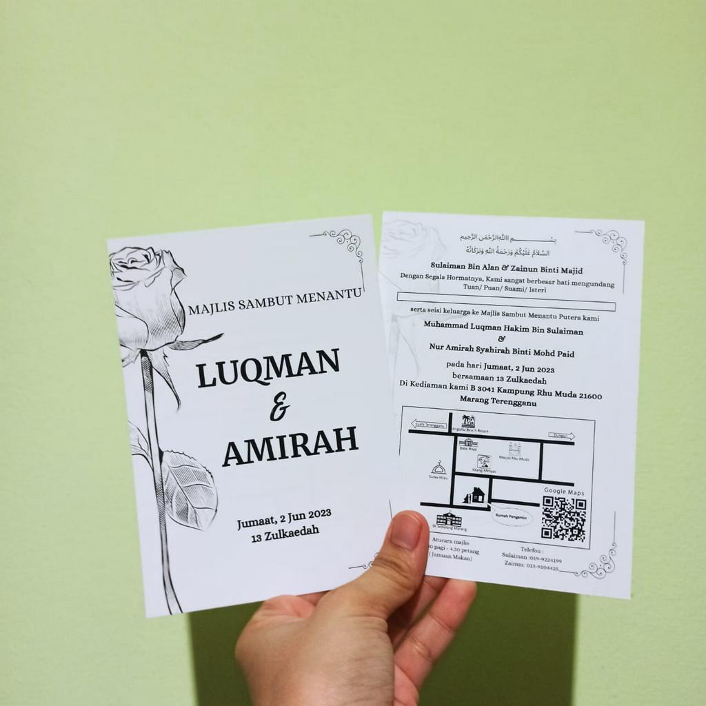 HITAM PUTIH Mbm ~ Wedding Card BLACK WHITE A6, Wedding Card 4x6 BUDGET ...