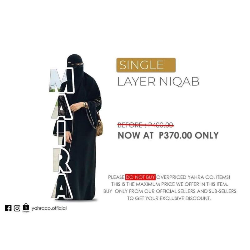 yahra co singLe niqab(maira) | Shopee Philippines