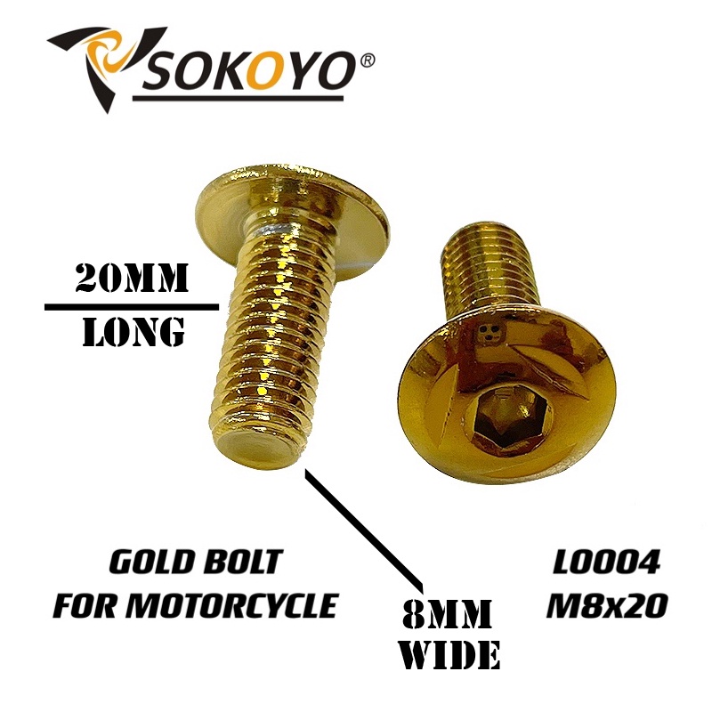 10pcs Gold Bolts Yayamanin Bolt For Disc Pad Disc Brake or Body Bolts ...