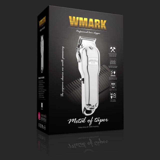 WMARK PROFESSIONAL HAIR CLIPPER ALL METAL NG 2020 a SILVER 2500mAh ...
