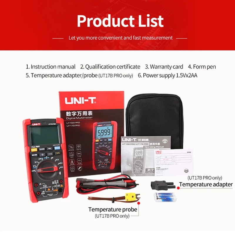 UNI-T UT15B PRO UT17B PRO UT18B PRO True RMS Multimeter Substitute For ...
