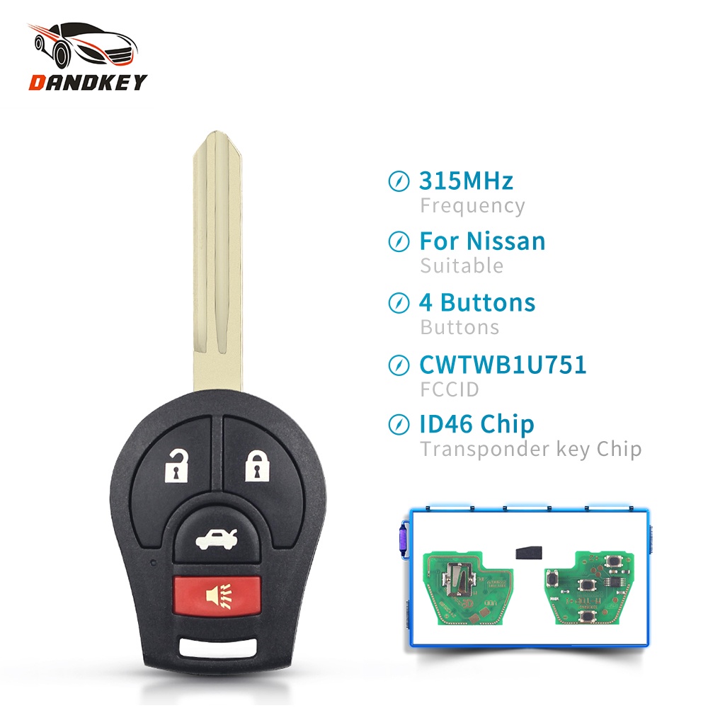 For Nissan Key Qashqai Sunny Sylphy Tiida X-Trail Rogue 2008-2016 ...