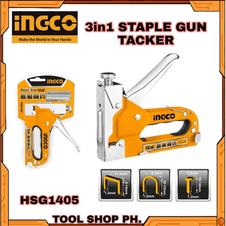 INGCO Staple Gun Tacker 3in1 (HSG1405) | Shopee Philippines