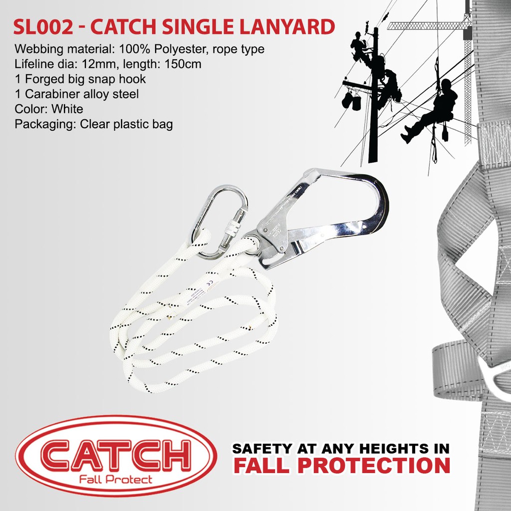 CATCH Single Lanyard Fall Protection / Heavy Duty Fall Arrest for ...