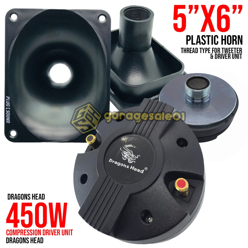 Dragonhead 450W Compression Driver Unit With Plastic Horn 5 X 6 Thread ...