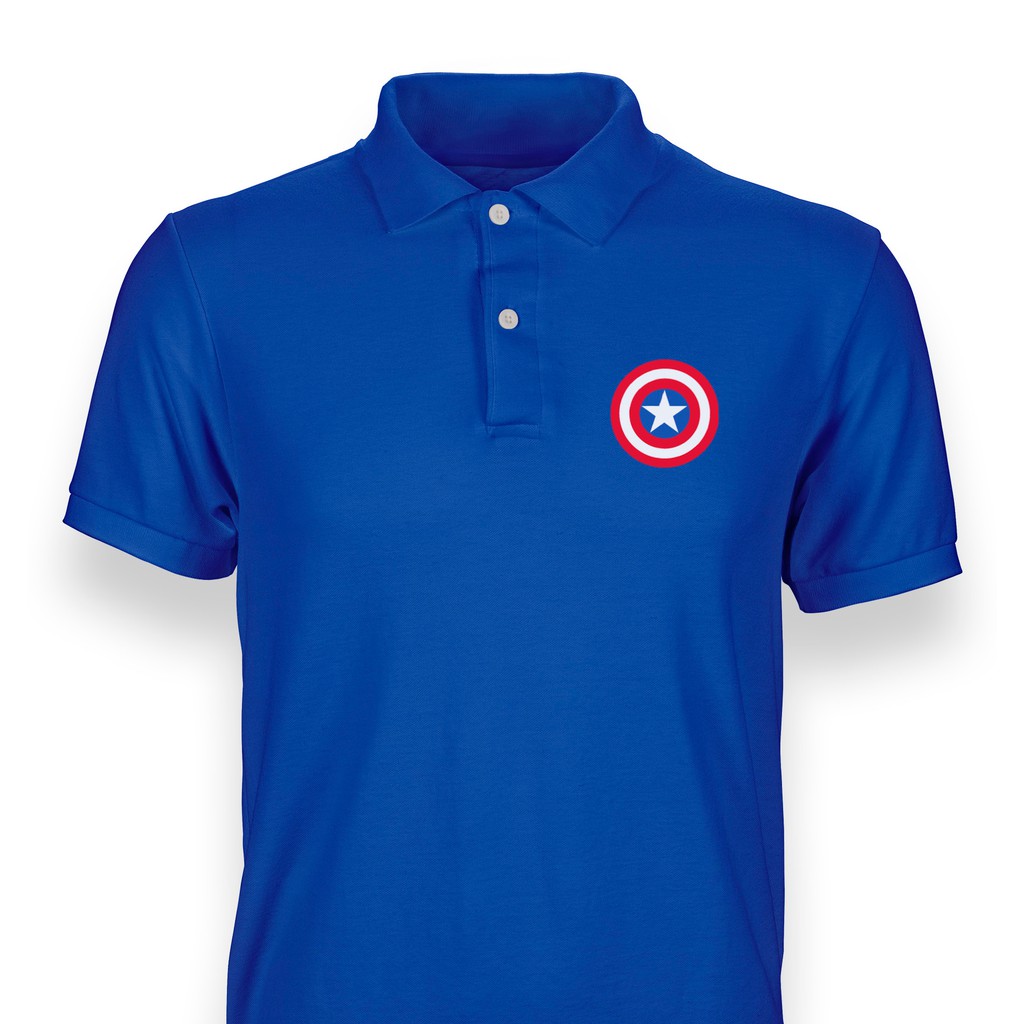 Marvel Avengers Captain America Shield Polo Shirt Plus Size | Shopee ...