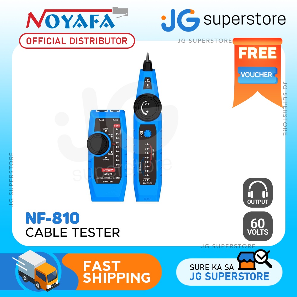 Noyafa NF-810 Network Cable Tester Kit for RK11 RJ45 with LED Light POE ...