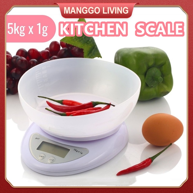 Electronic Kitchen Scale Digital LED Food Measuring Scale with Tray ...