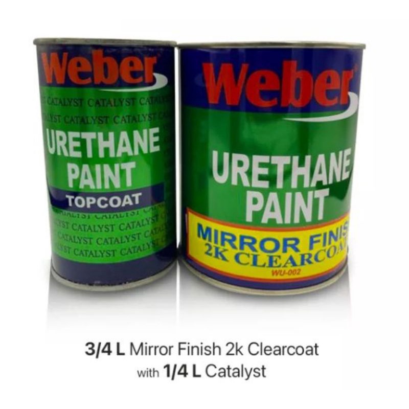 WEBER URETHANE TOPCOAT MIRROR FINISH 2K CLEARCOAT W/ TOPCOAT CATALYST WU-002 LITER TOPCOAT SA ...