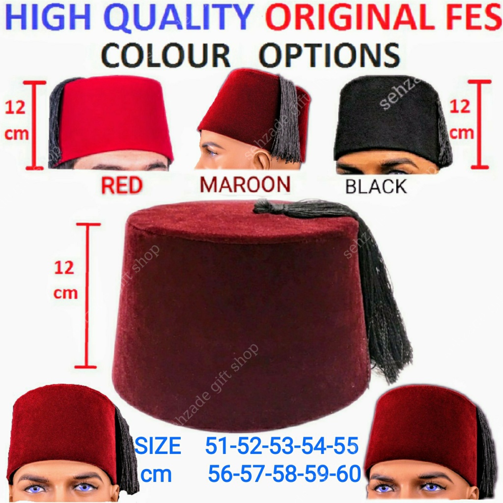 Authentic Folkloric Turkish Fes Fez, Oriental Tarboosh, Exotic Ottoman ...