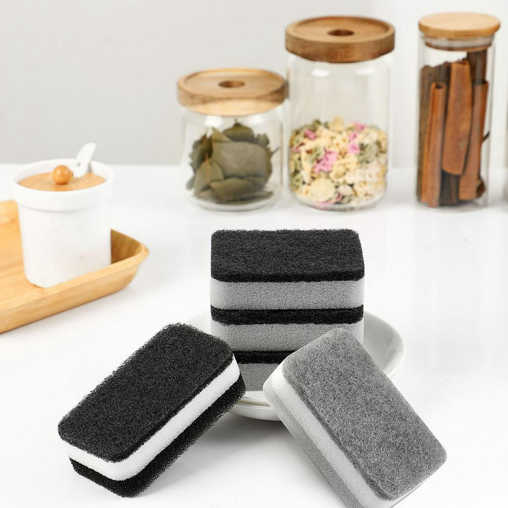 Double-sided dishwashing sponge scrubs cooking utensils | Shopee ...