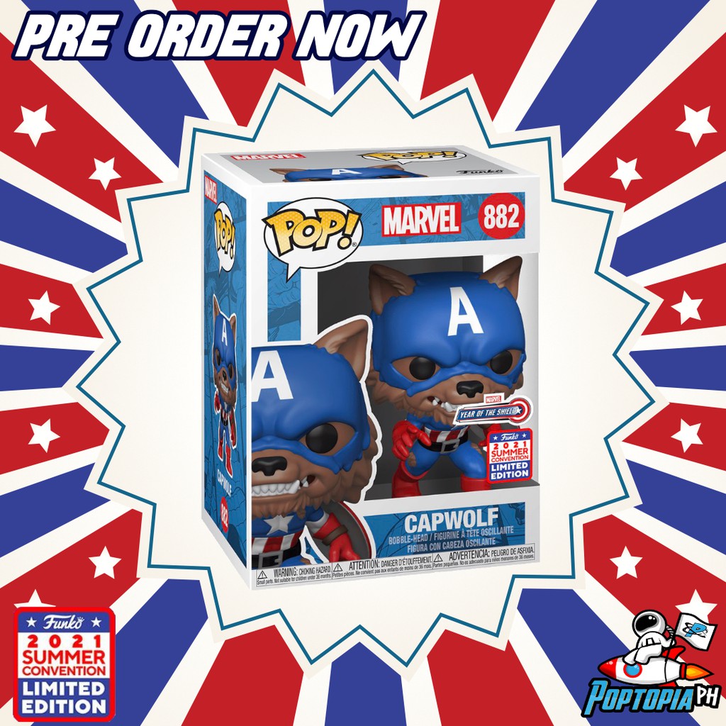 Funko Pop! Marvel Captain America Capwolf Summer Convention Exclusive ...