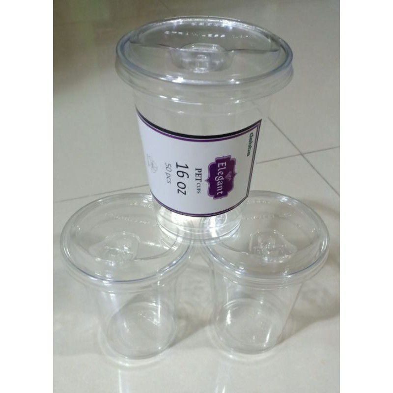 Dabba Elegant Plastic Cups with Strawless Lid 50 pcs | Shopee Philippines