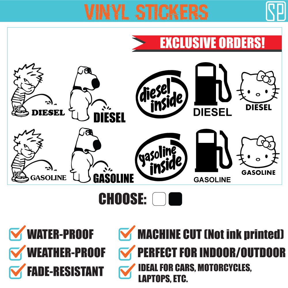 Gas tank stickers for cars store
