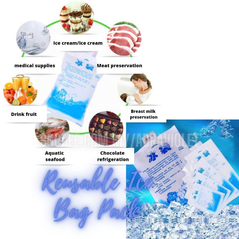 3pcs Reusable Ice Pad For Breastmilk & Frozen food Ais Pack Mini Air ...