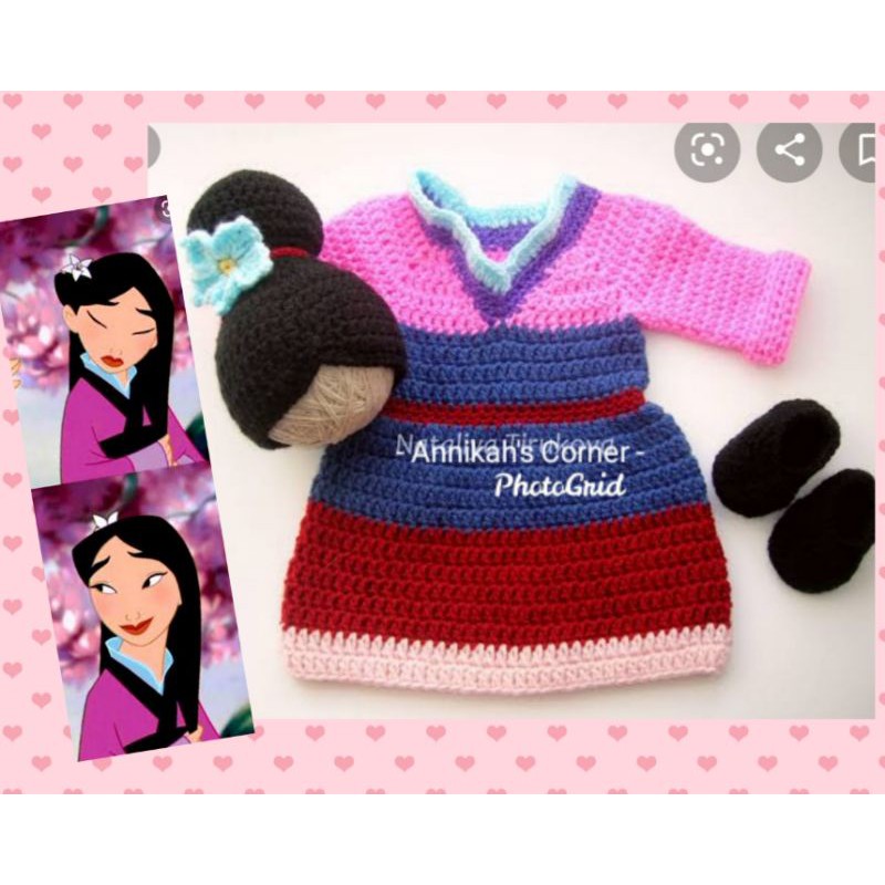 Crochet Princess Mulan :disney collection | Shopee Philippines