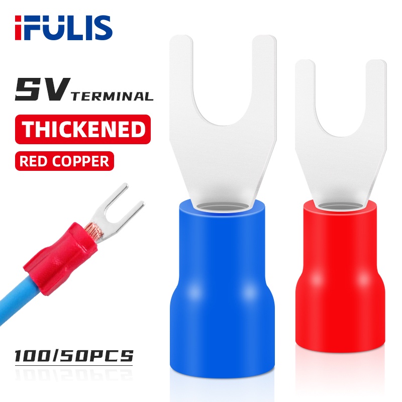 SV Spade Terminals Insulated Cable Connector Electrical Wire Crimp SV1 ...