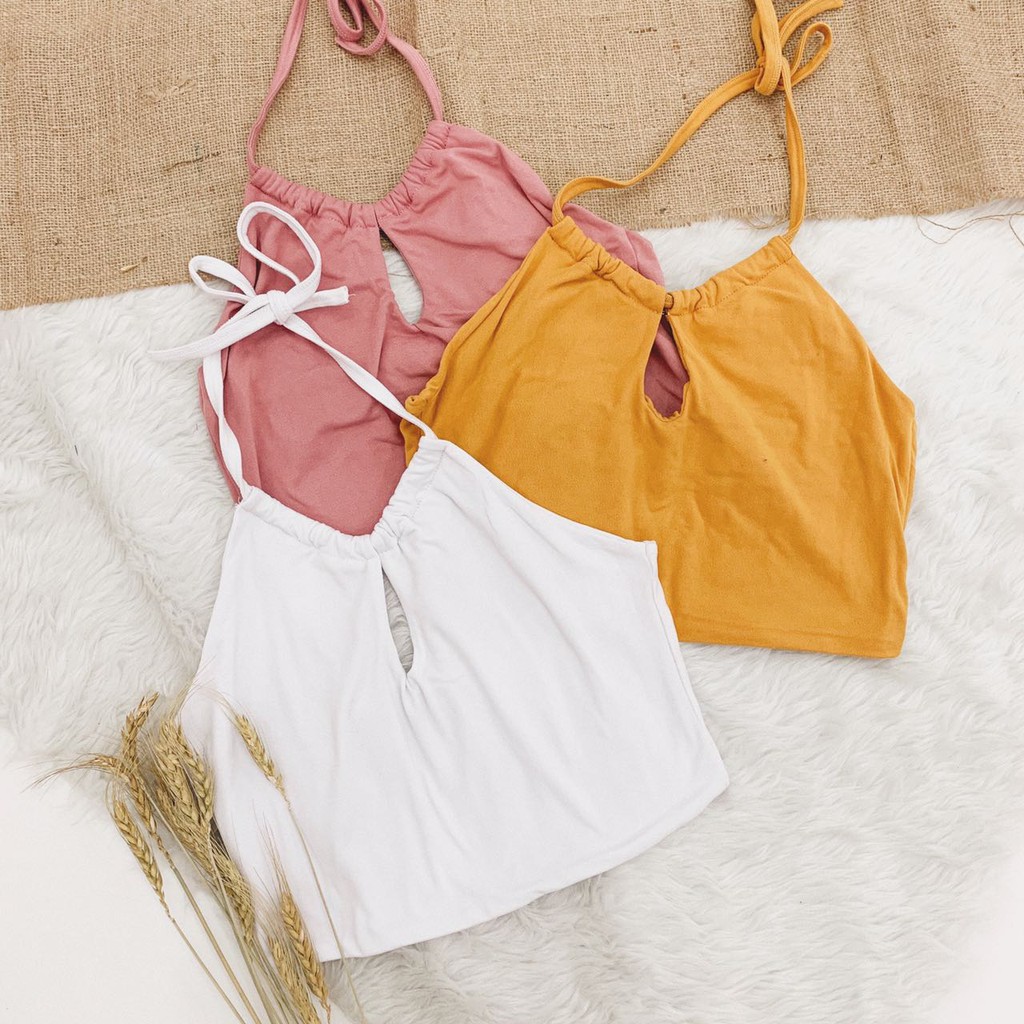 Halter Tie-back Croptop (fits S to M) | Shopee Philippines