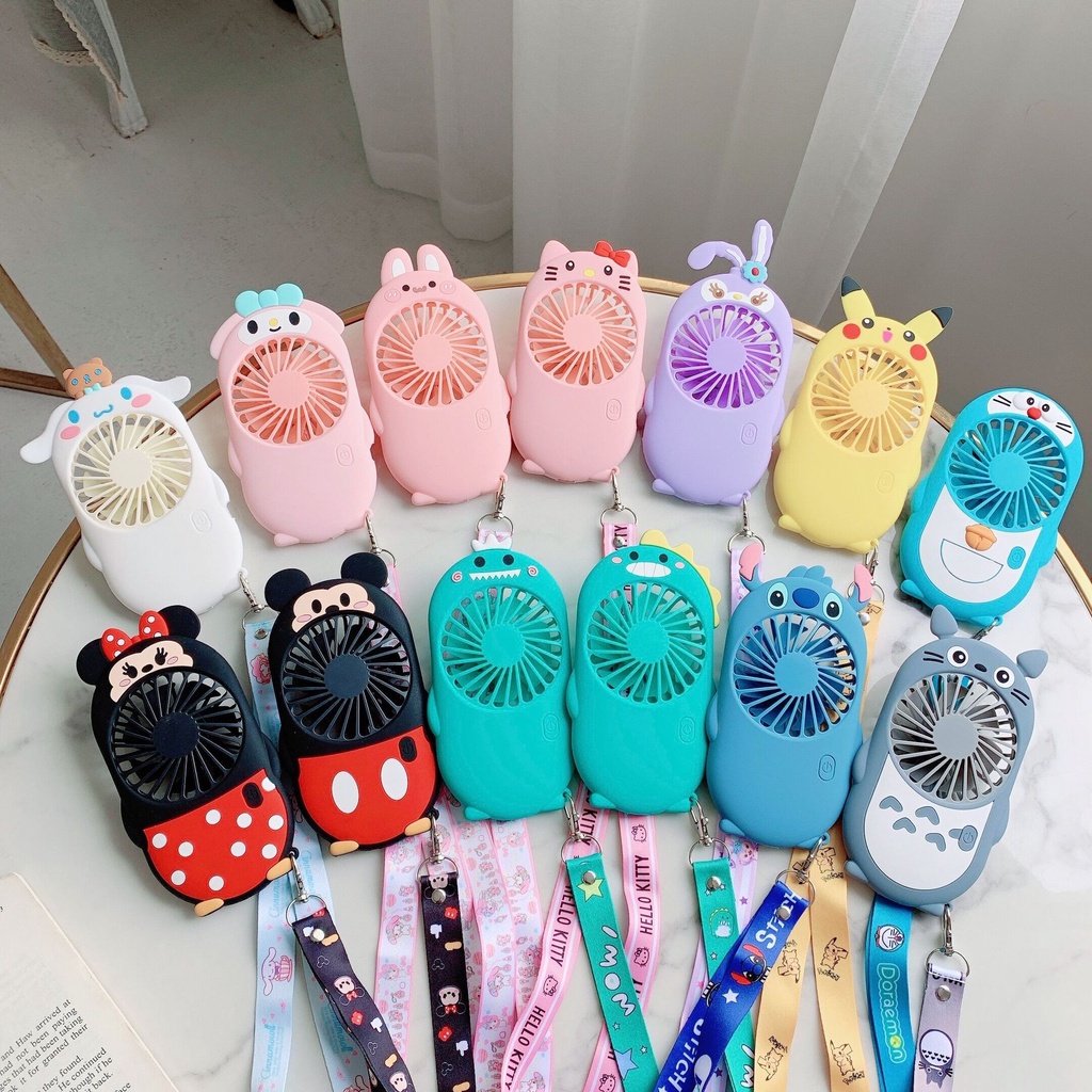 Student Outing Halter Portable Mini Cartoon Small Handheld Fan Stereo ...