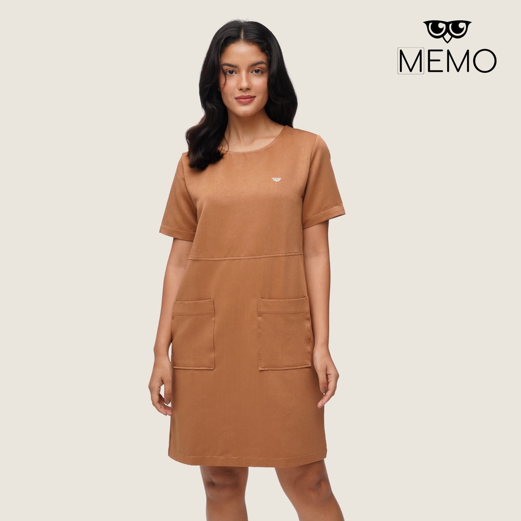 Memo Shift Dress For Women (Mocha) | Shopee Philippines