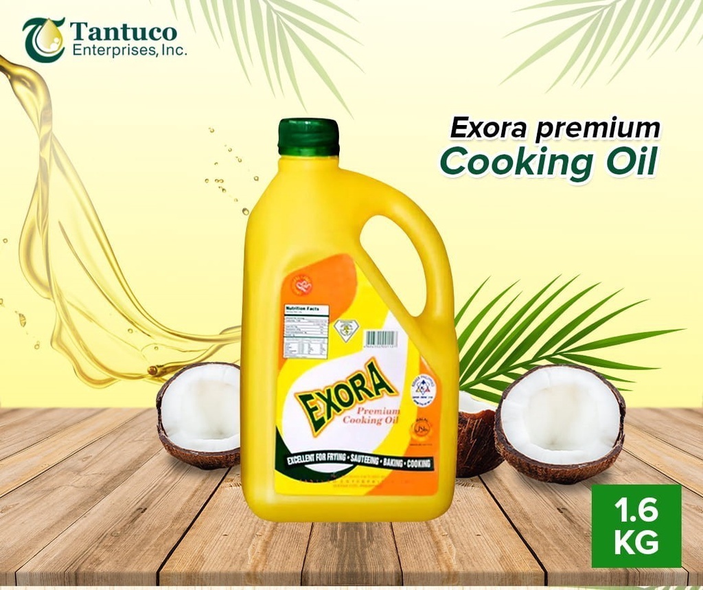 EXORA Premium Pure Coconut Cooking Oil 1.75 Liters (1.6kg) Half Gallon ...