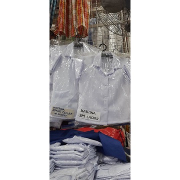 Sm Blouse uniform Sport collar with pocket and with out pocket | Shopee ...