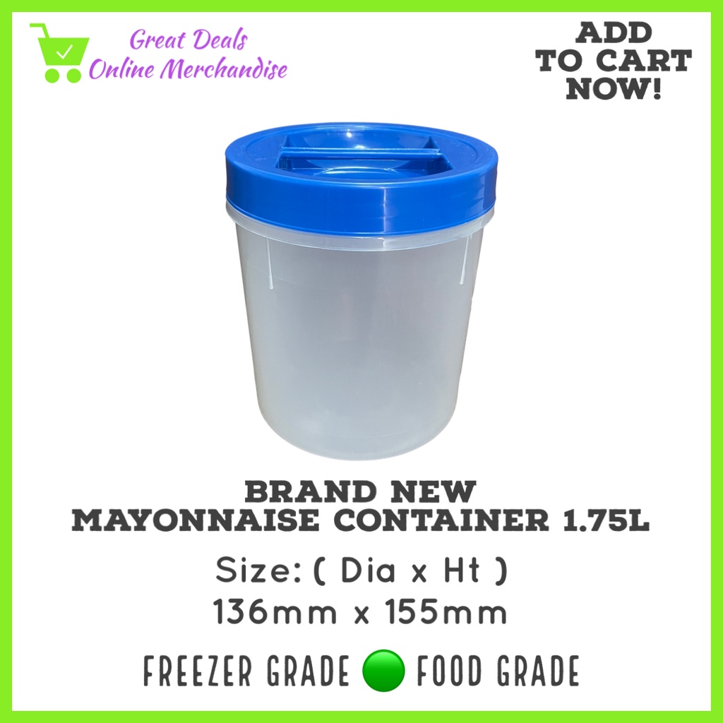 (in 5pcs) MAYONNAISE / CATERPLAN (UNUSED CONTAINER) 1.75L | Shopee ...