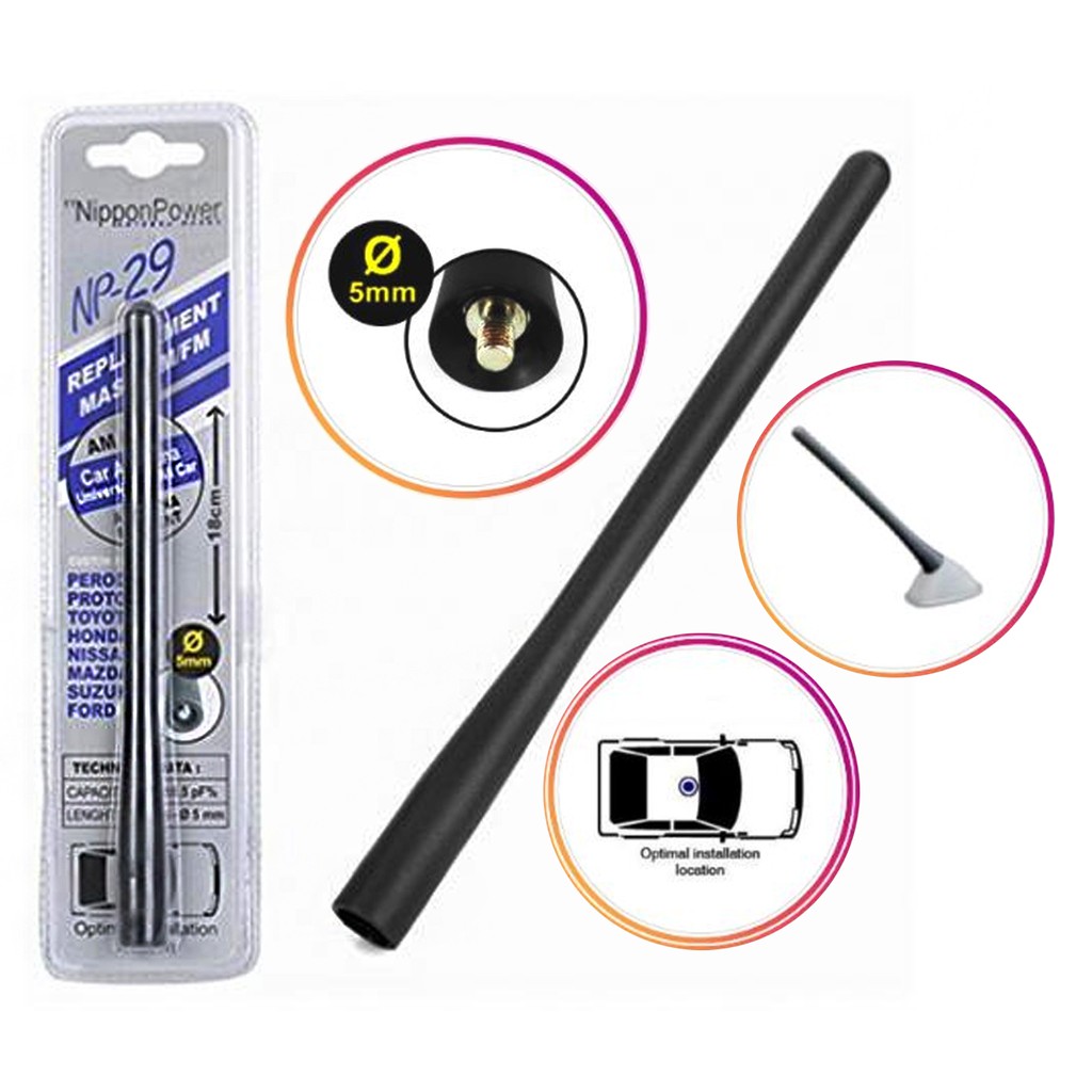 NP-29 Car Antenna Nippon Power Replacement Car Stereo Antenna AM/FM | Shopee Philippines