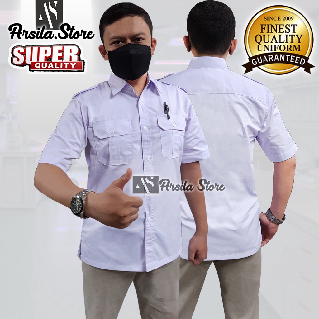 KEMEJA PUTIH White Uniform Shirt PNS/ASN/Local Government/SECURITY/PDH ...