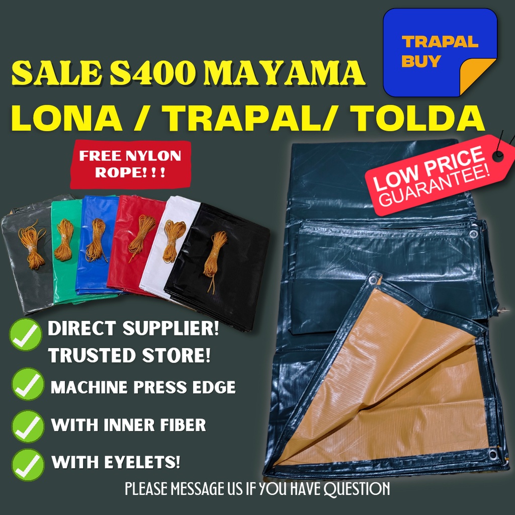 TRAPAL S400 MAYAMA TOLDA LONA TARPAULIN 4x6, 6x6, 6x8, 6x9, 6x10, 8x8 ...