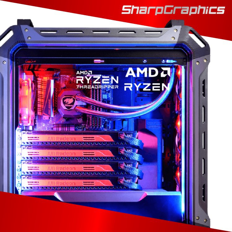 AMD Threadripper Ryzen 3 5 7 PC Processor Tower CPU Computer Casing ...