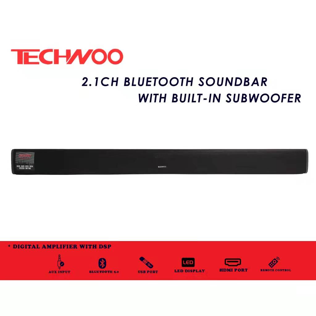 TECHWOO TW-SB40 2.1CH SOUNDBAR WITH BUILT-IN SUB-WOOFER W/ AUX ...