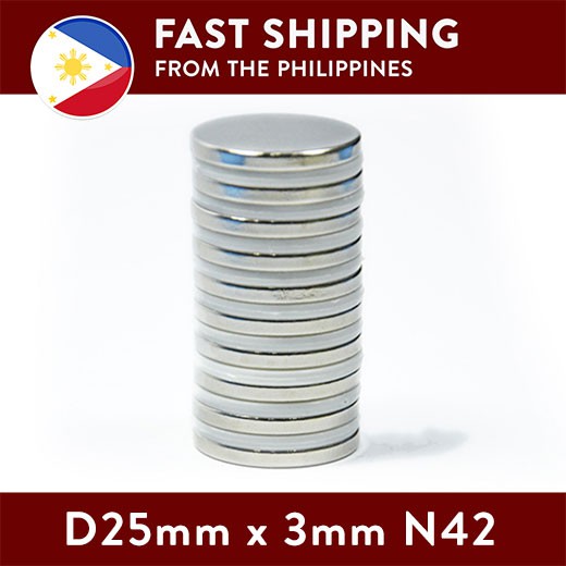 Magnet Manila D25mm X 3mm N42 Strong Neodymium Super Magnet | Shopee ...