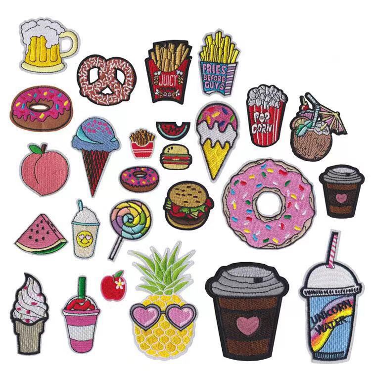 Computer Embroidered Food and Drinks series cloth sticker/patch ...