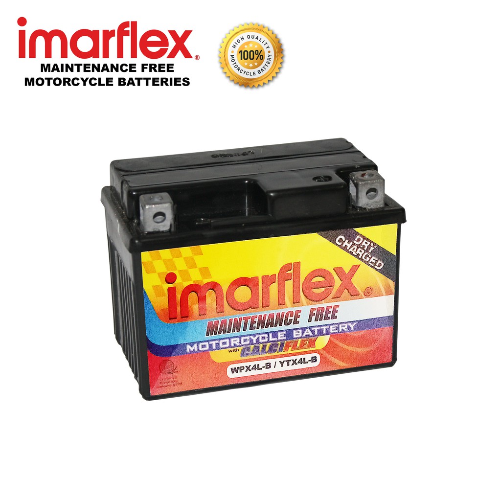 Imarflex Battery: WPX4L-B/YTX4L-B ( Dry Charge) | Shopee Philippines