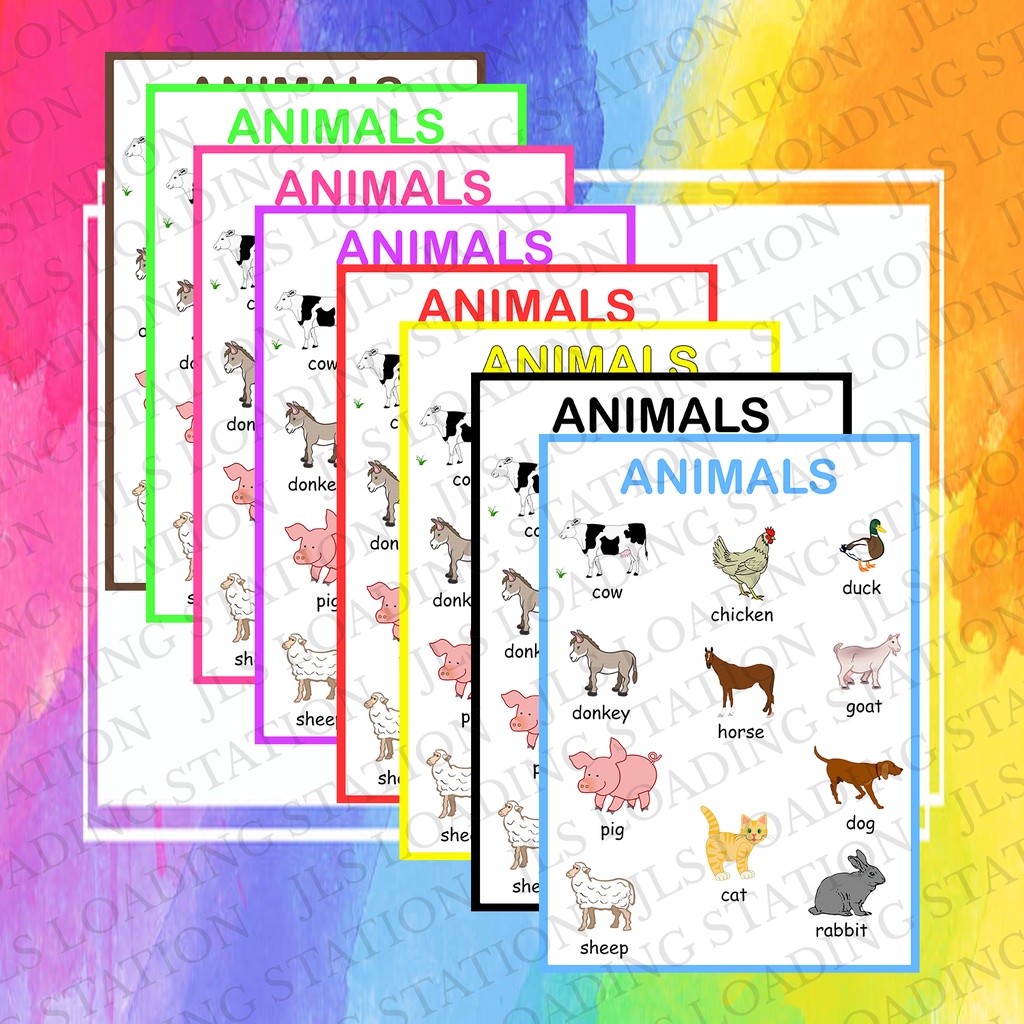 EDUCATIONAL CHARTS ANIMALS (LAMINATED) A4 SIZE | Shopee Philippines